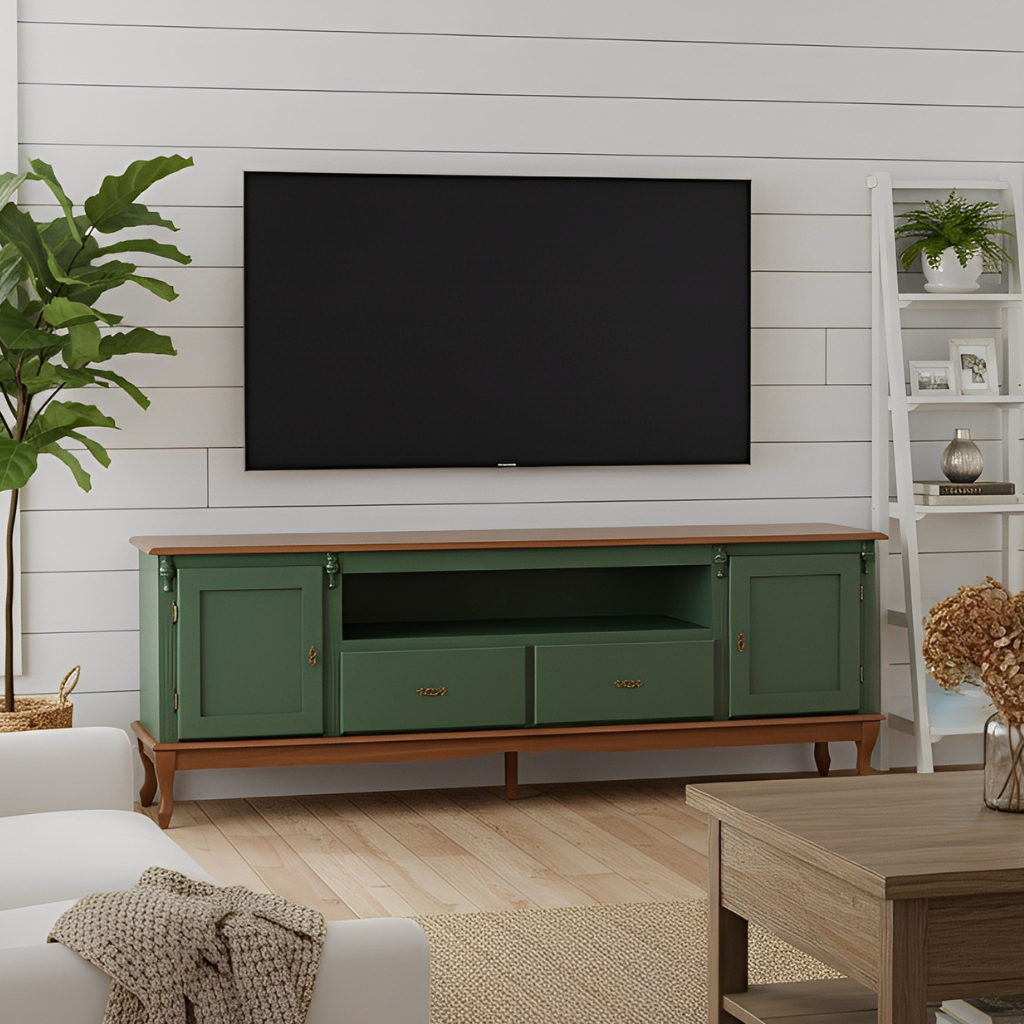 Rack para TV de Madeira Meyer Móveis com Pés Luiz XV, 2 Portas, 2 ...